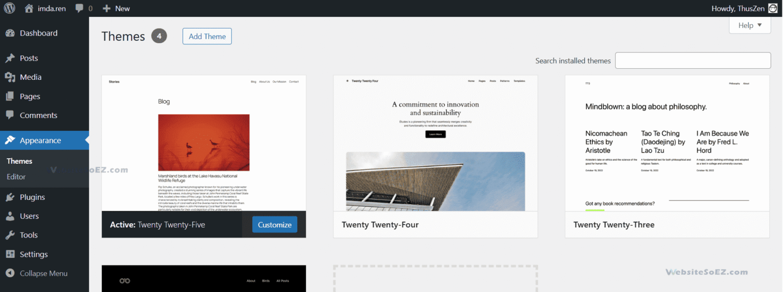 Understanding WordPress Themes and Appearance - WebsiteSoEZ